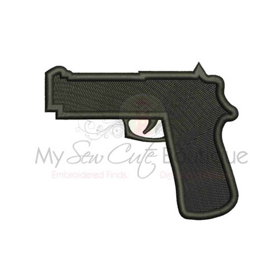 Gun Machine Embroidery Design, Gun Embroidery Design, Pistol Embroidery ...