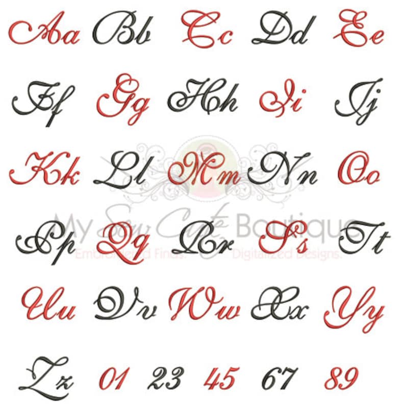 PES Embroidery Fonts Machine Designs Monogram Letters for BX | Etsy