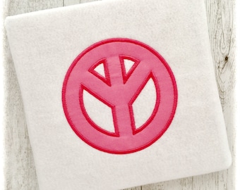 Peace Sign Scribble Applique Machine Embroidery Raggy Frayed Applique ...