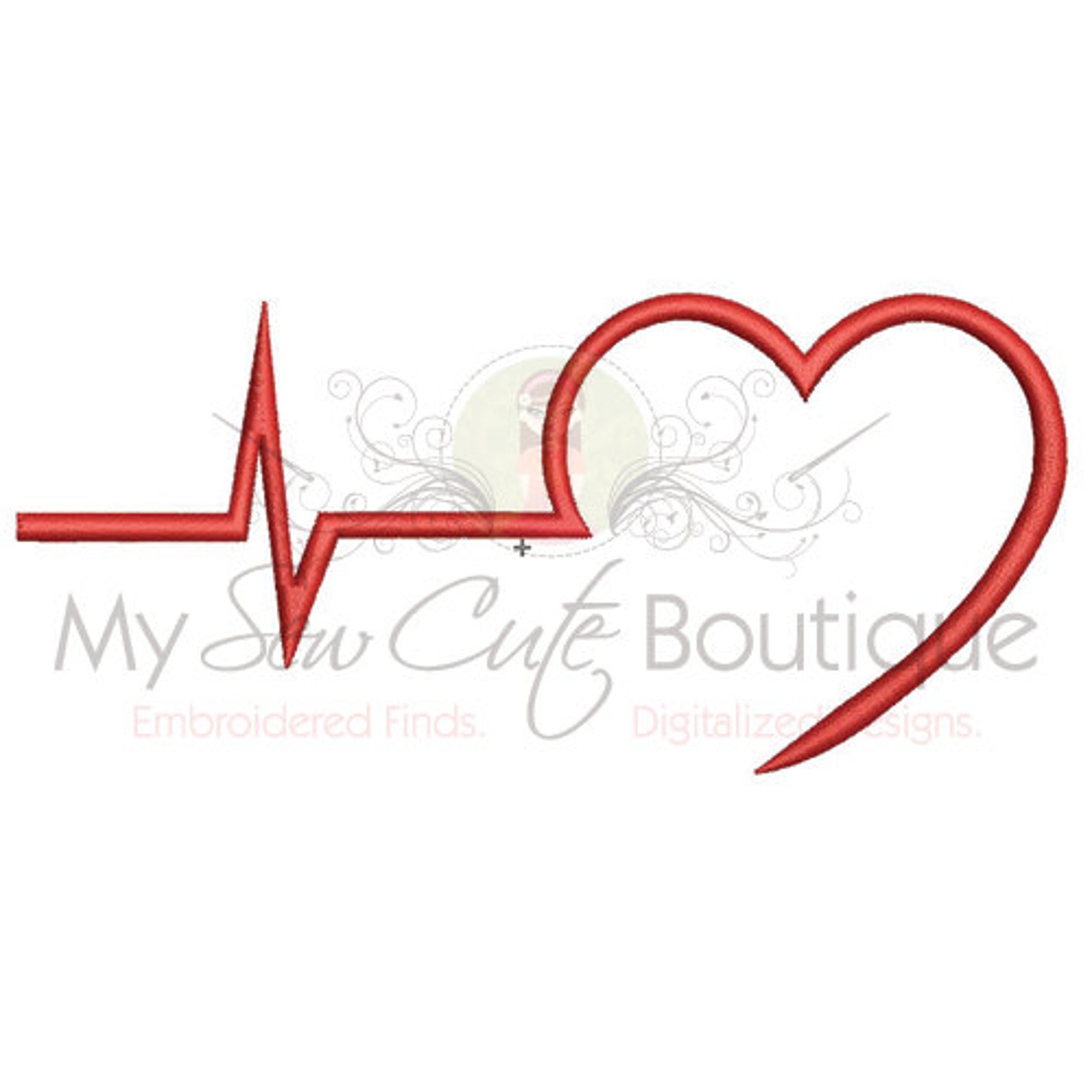 EKG Machine Embroidery Design, EKG Designs for Embroidery, Heartbeat ...