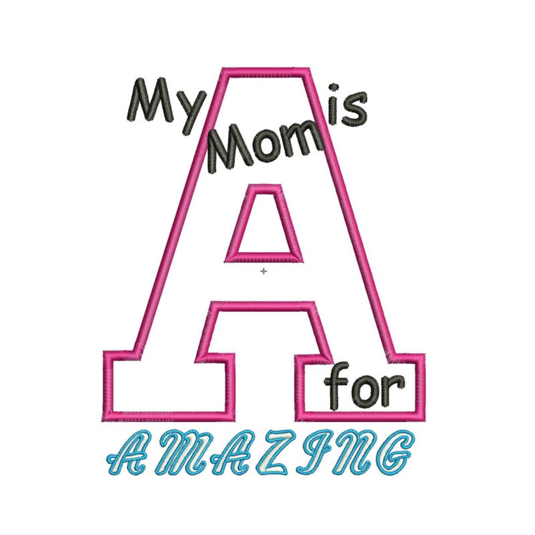 Amazing Mom Applique Design - Etsy