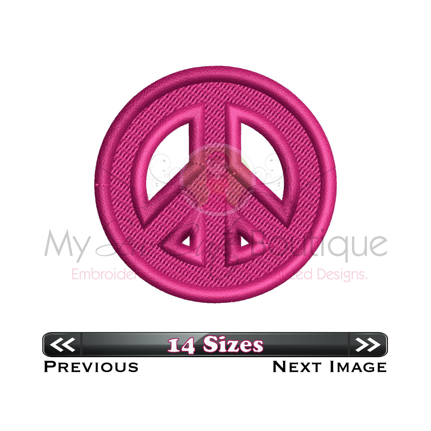 Peace Sign Machine Embroidery Design Peace Sign Embroidery | Etsy