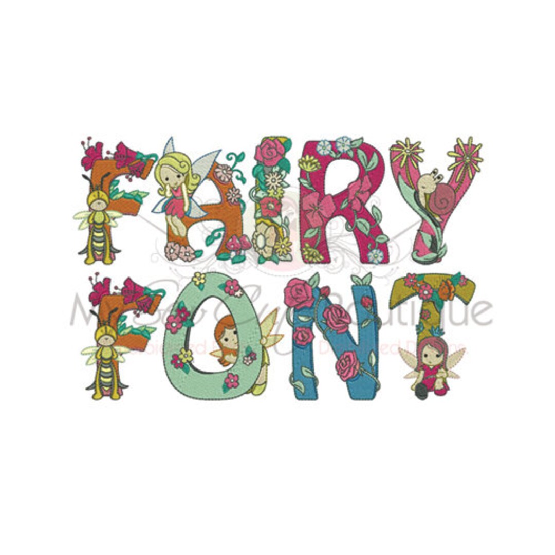 Fairy Machine Embroidery Font Monogram Alphabet Fairy Embroidery Design ...