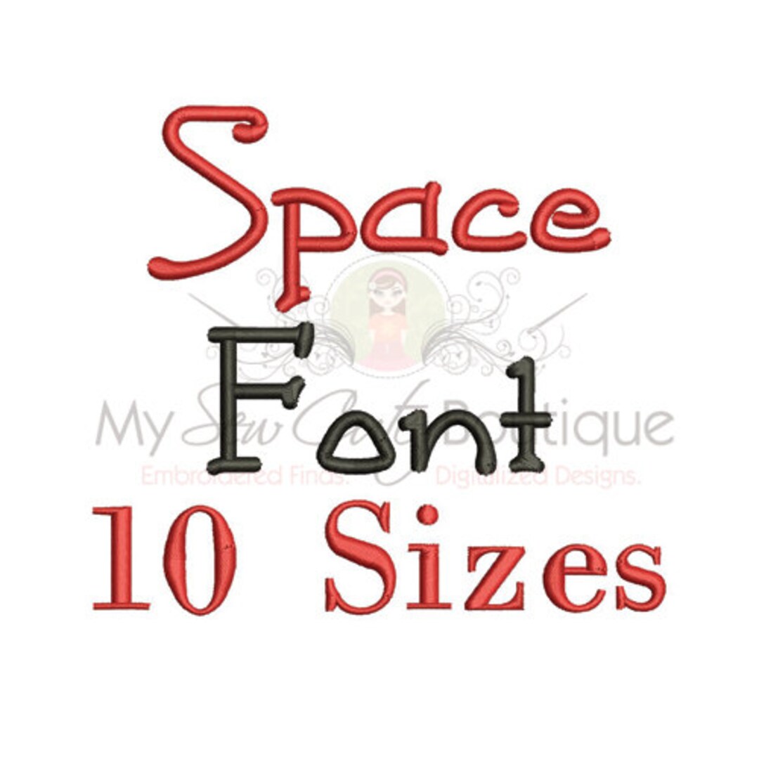 Space Embroidery Fonts Machine Alphabet Monogram PES Designs - 10 Sizes ...