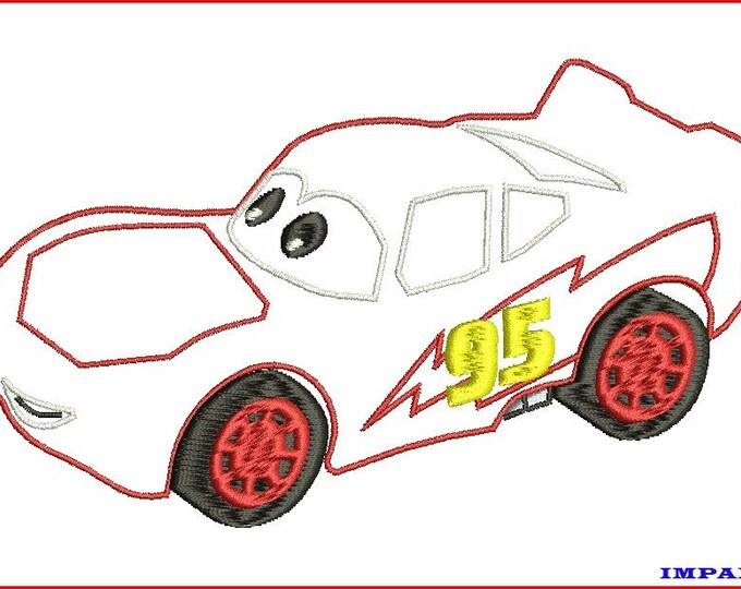 Lightning Mcqueen Car Digitized Applique Embroidery Machine Design ...