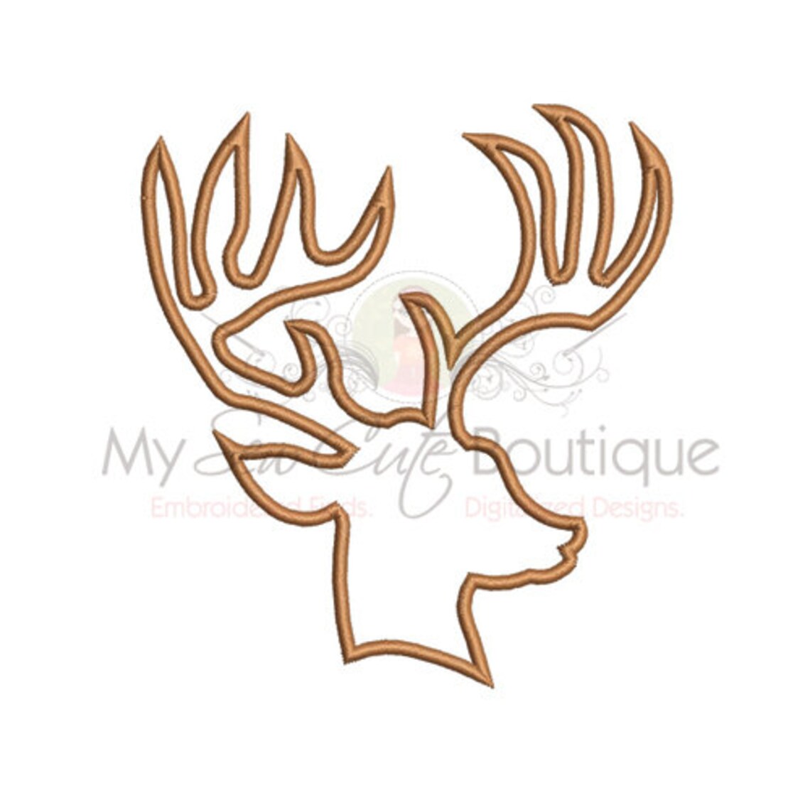 Deer Head Applique Machine Embroidery Designs, Deer Applique Designs ...