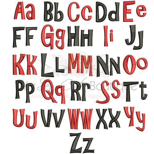 Kids Machine Embroidery Font Monogram Alphabet, Kids Embroidery Font ...