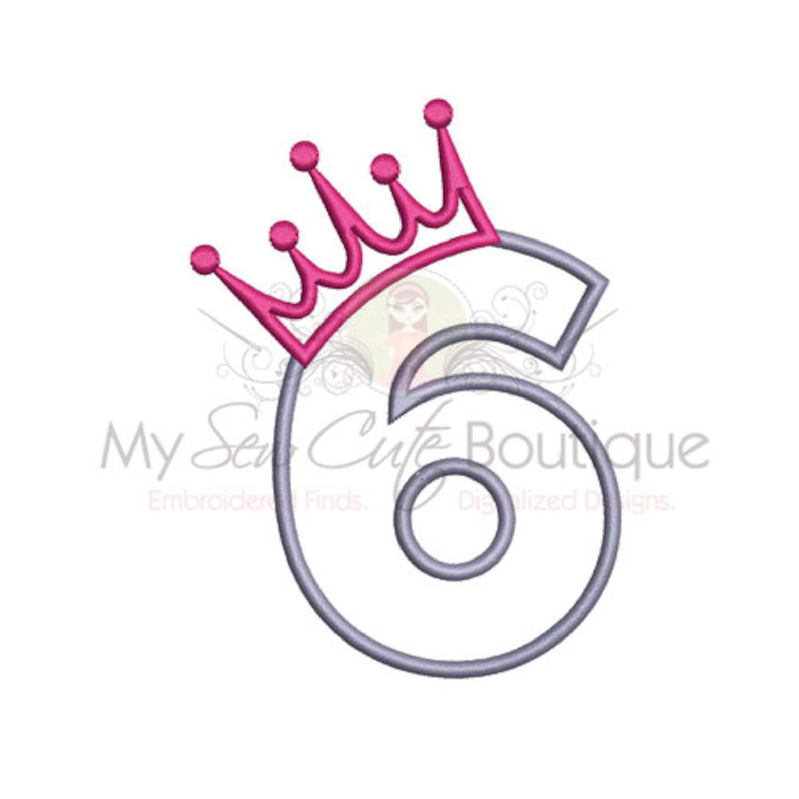 6th Birthday Applique Design Machine Embroidery Applique - Etsy