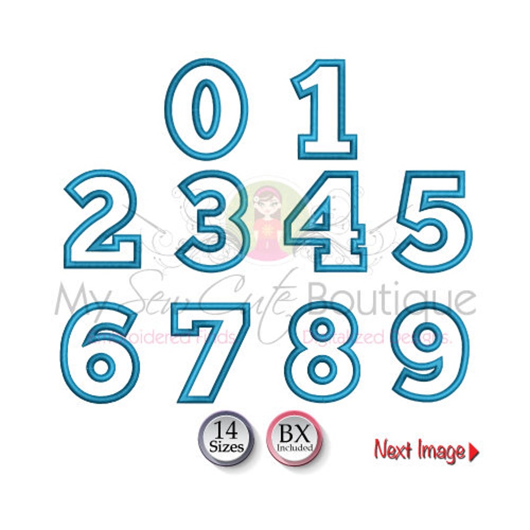 Number Applique Machine Embroidery Designs, Applique Numbers, Number ...