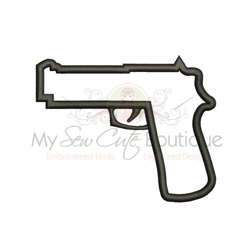 Gun Applique Machine Embroidery Design, Gun Applique Design, Gun ...