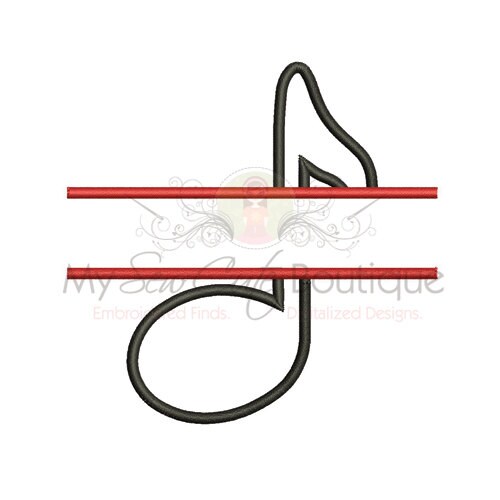 Split Music Note Machine Embroidery Design 4 Sizes - Etsy