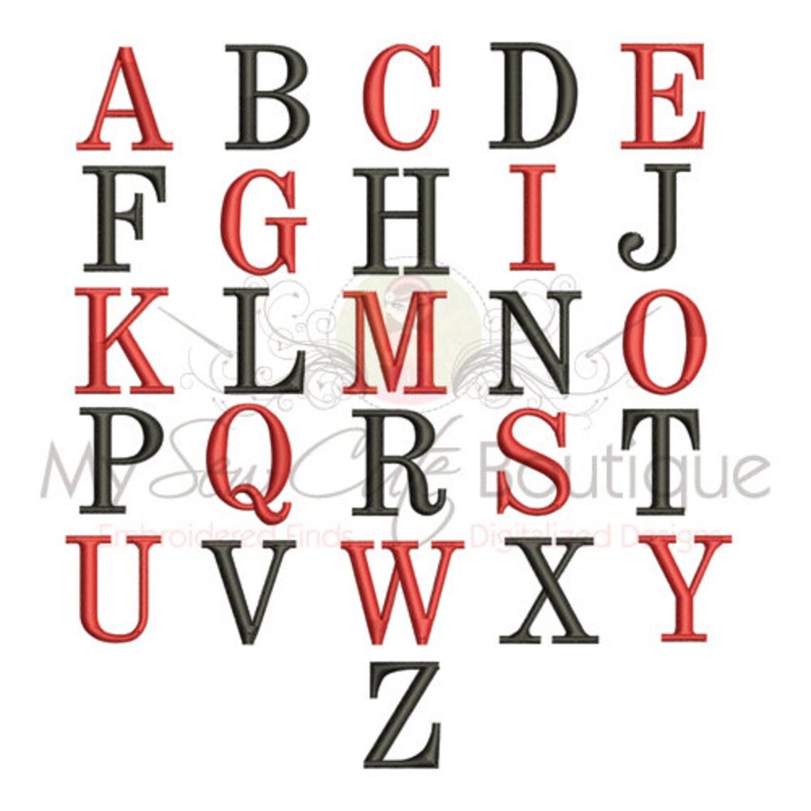 Stacked Monogram Machine Embroidery Font Alphabet, Stacked Monogram ...