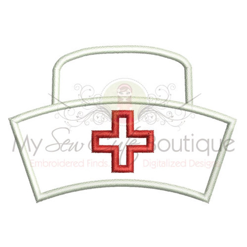 Nurse Hat Applique Machine Embroidery Design Nurse Hat - Etsy