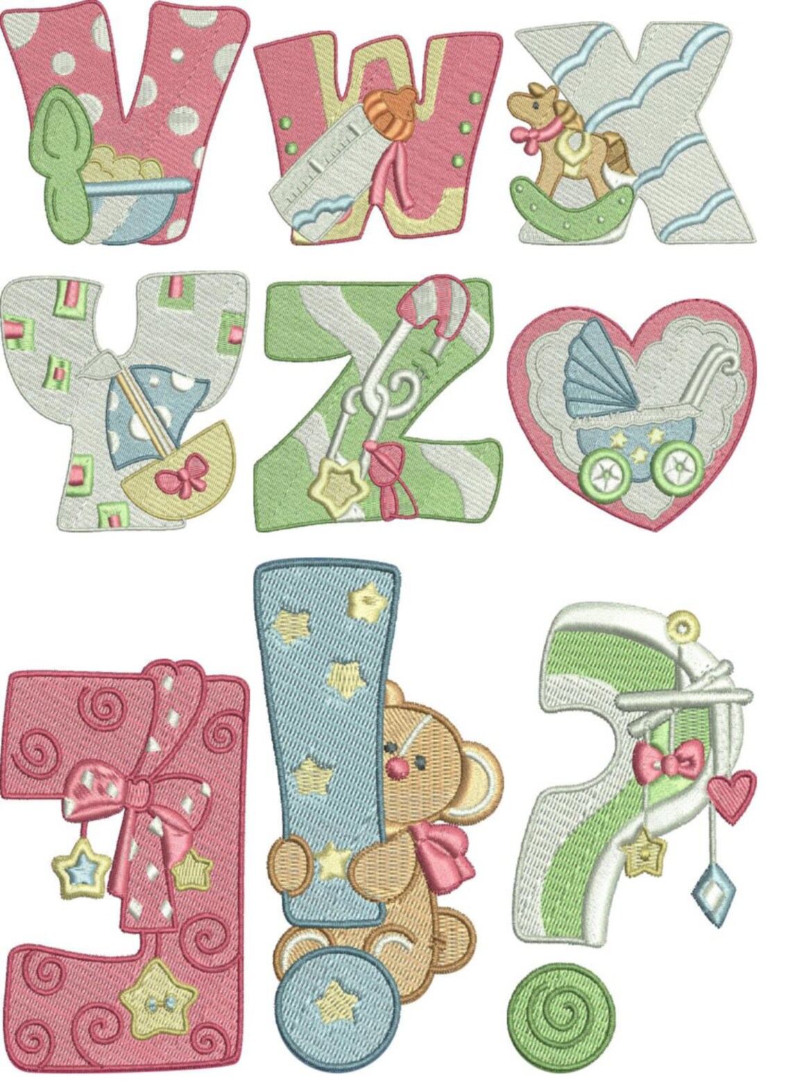Baby Machine Embroidery Font Monogram Alphabet, Baby Embroidery Font ...