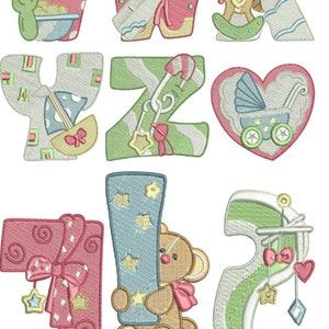 Baby Machine Embroidery Font Monogram Alphabet, Baby Embroidery Font ...