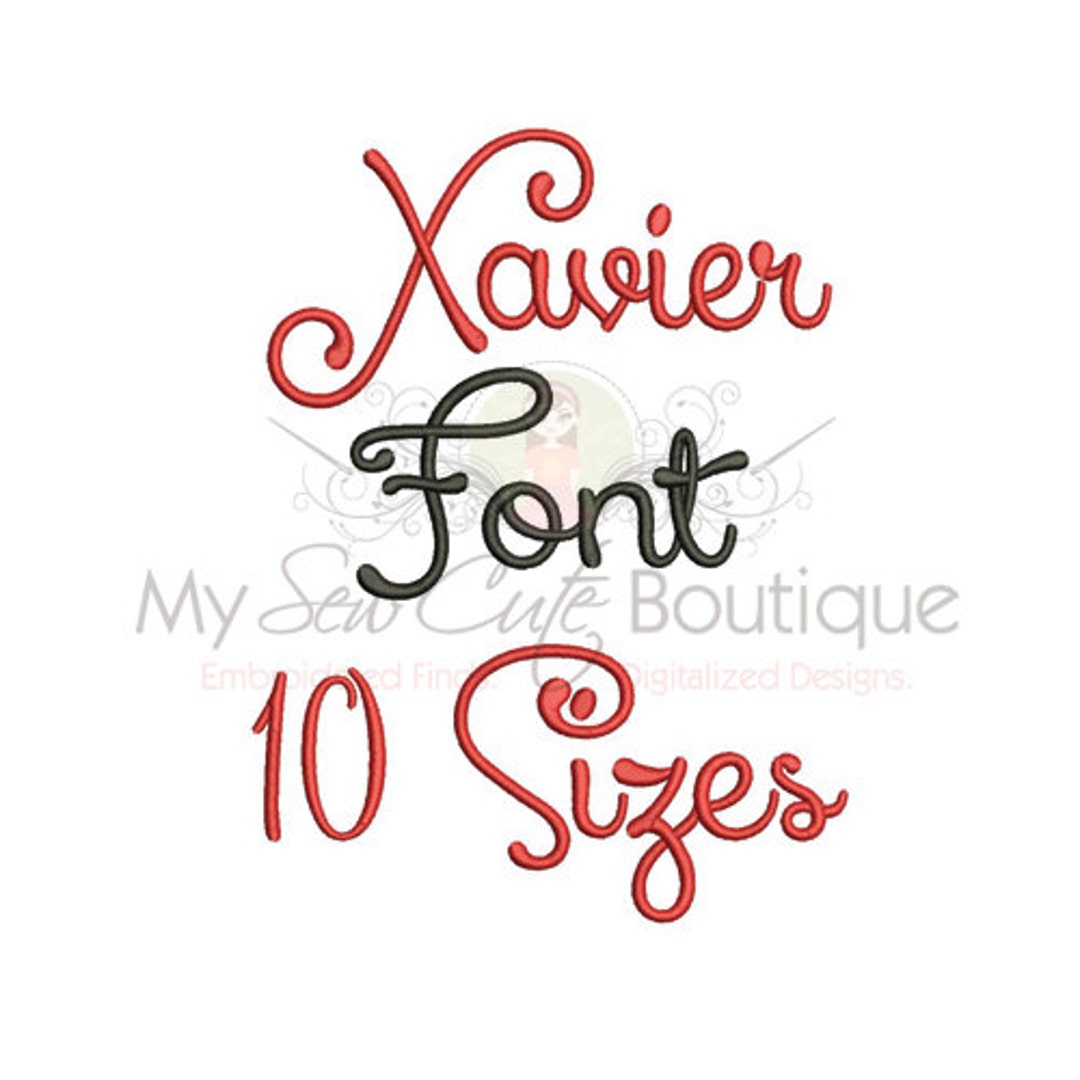 Xavier Machine Embroidery Font Monogram Alphabet, Font Embroidery ...