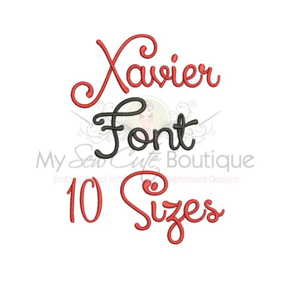 Xavier Machine Embroidery Font Monogram Alphabet Font | Etsy