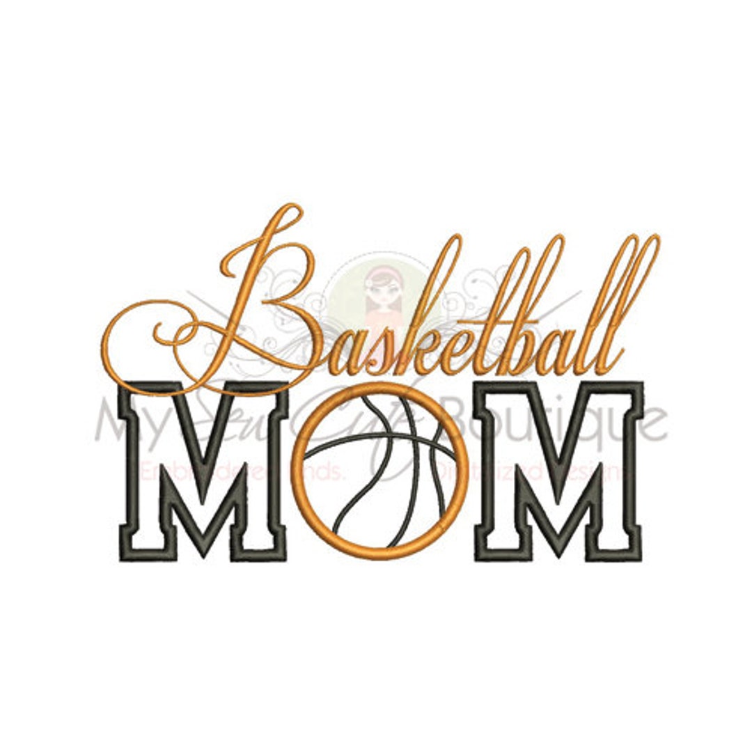 Basketball Mom Applique Machine Embroidery Design, Basketball Applique ...