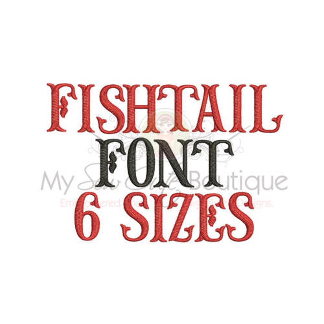 Fishtail Machine Embroidery Font Monogram Alphabet Fishtail Embroidery ...