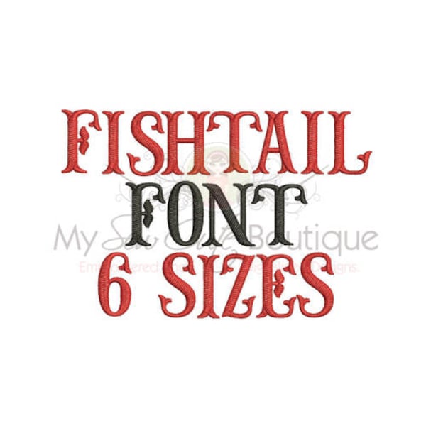 Fishtail Embroidery Font - Etsy