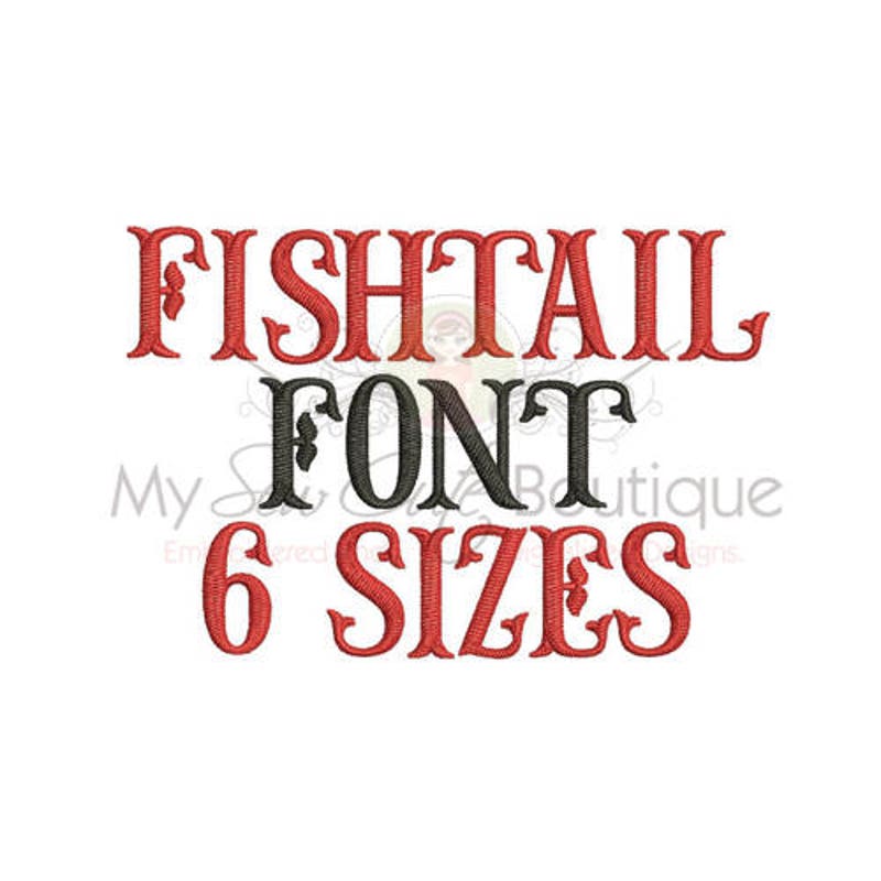 Fishtail Embroidery Font - Etsy
