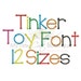 Tinker Toy Machine Embroidery Font Monogram Alphabet, Tinker Toy ...