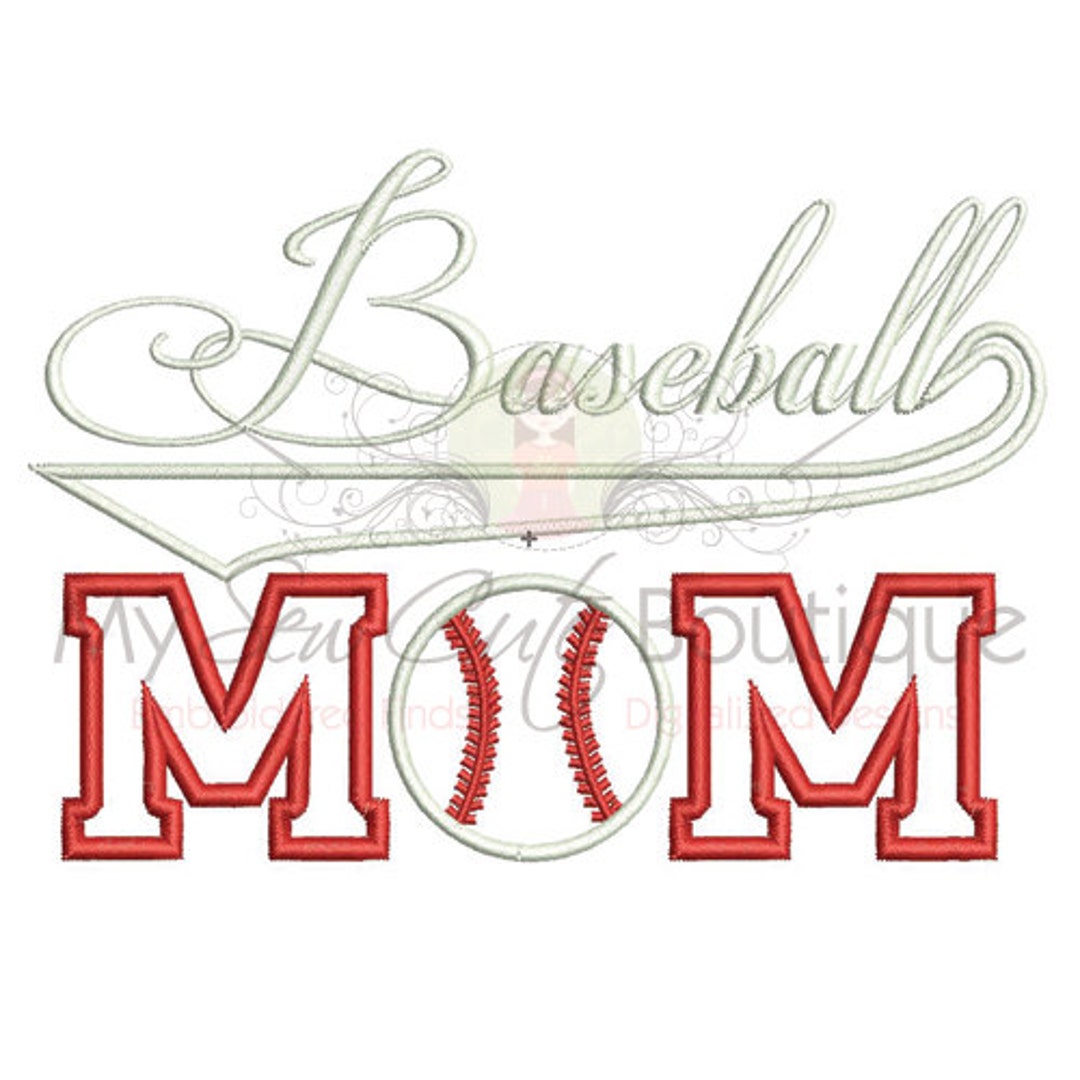Baseball Mom Applique Machine Embroidery Design 3 Sizes - Etsy