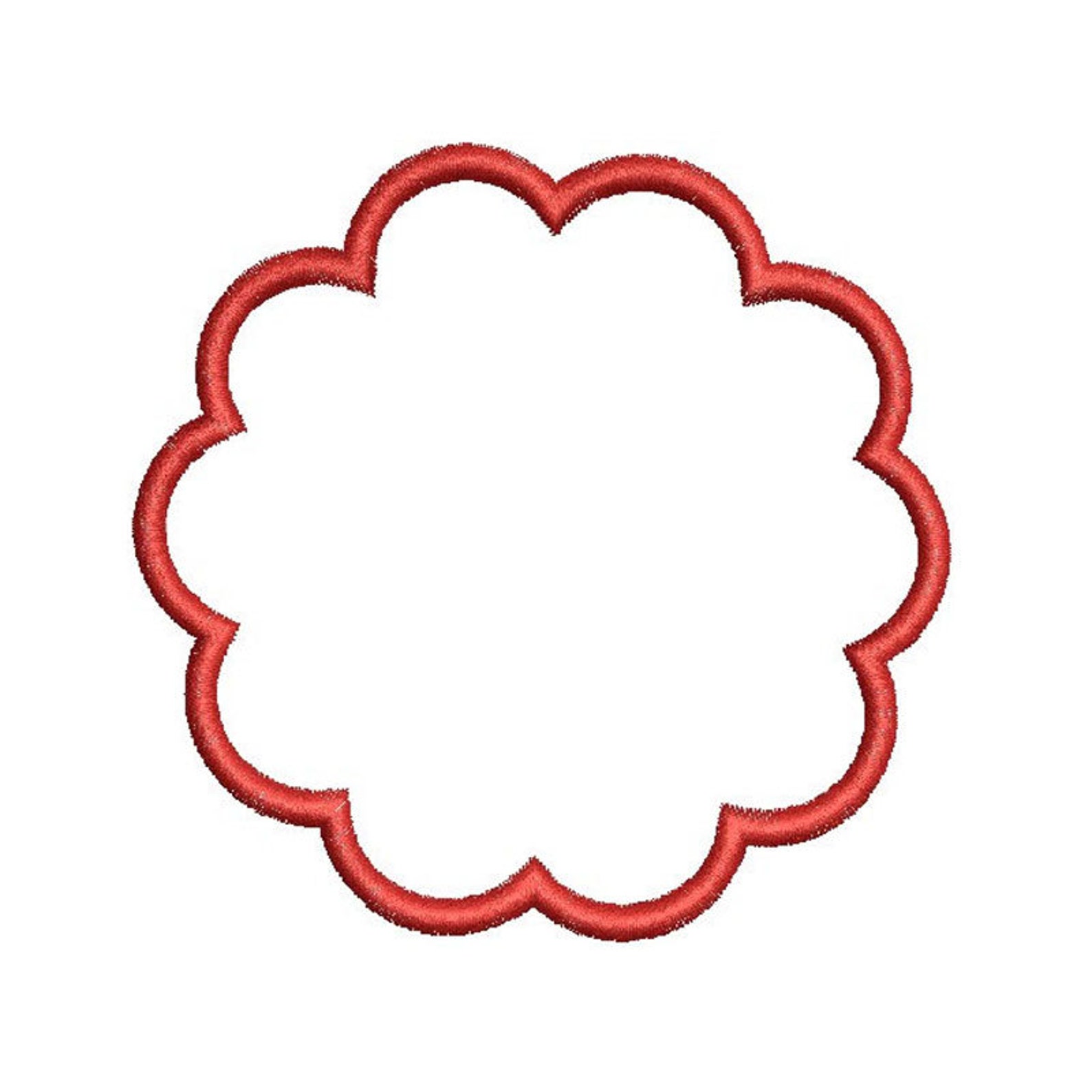 Single Scallop Circle Applique Design 3 Sizes Instant Download - Etsy