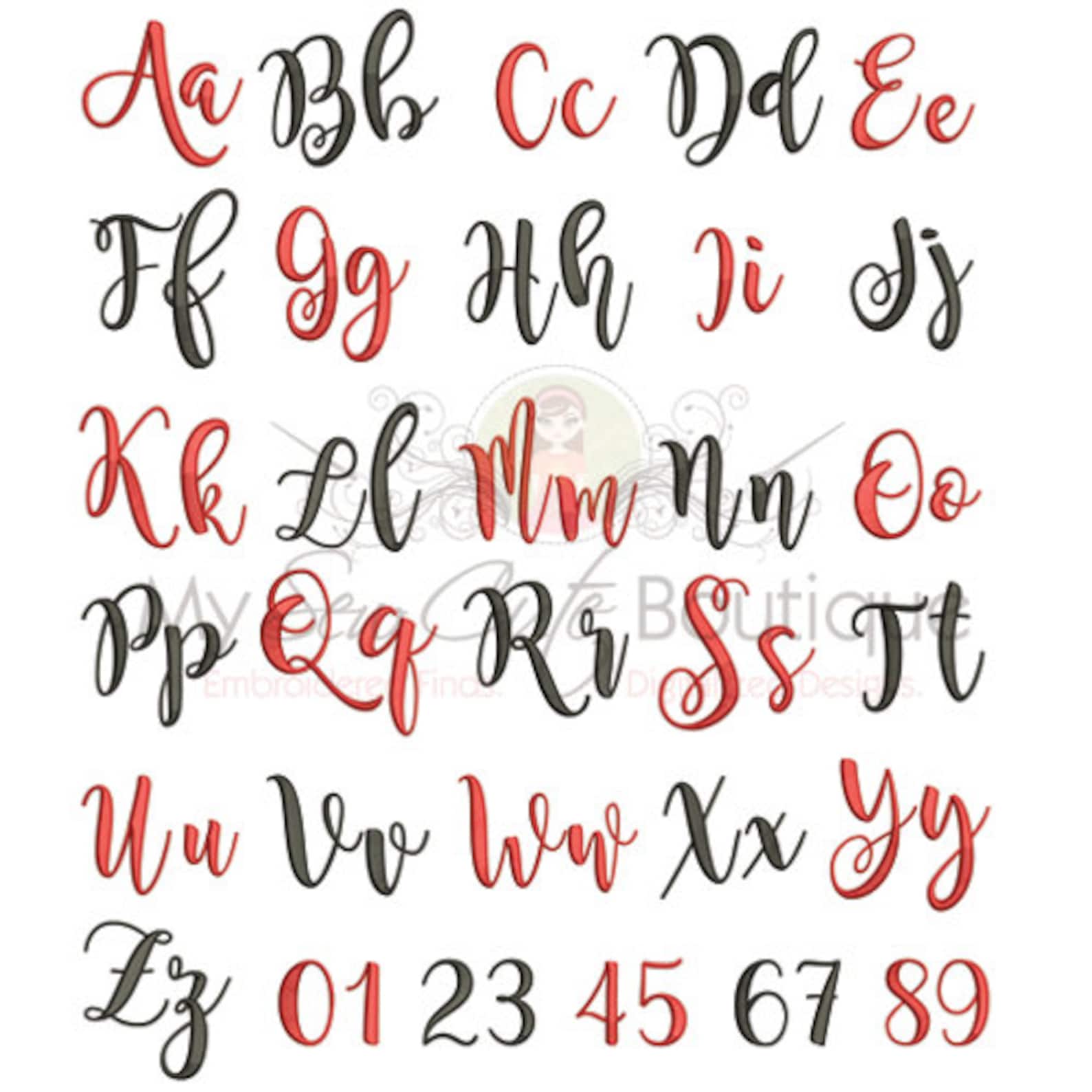 Small Embroidery Fonts PES Machine Monogram BX Designs Small | Etsy