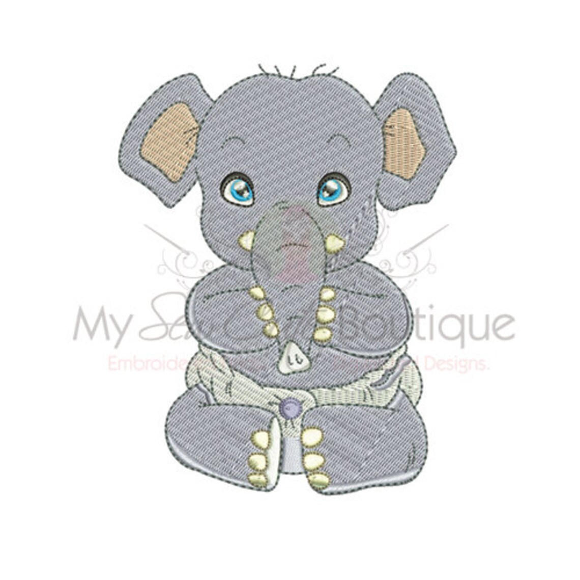 Baby Elephant Machine Embroidery Design Baby Elephant | Etsy