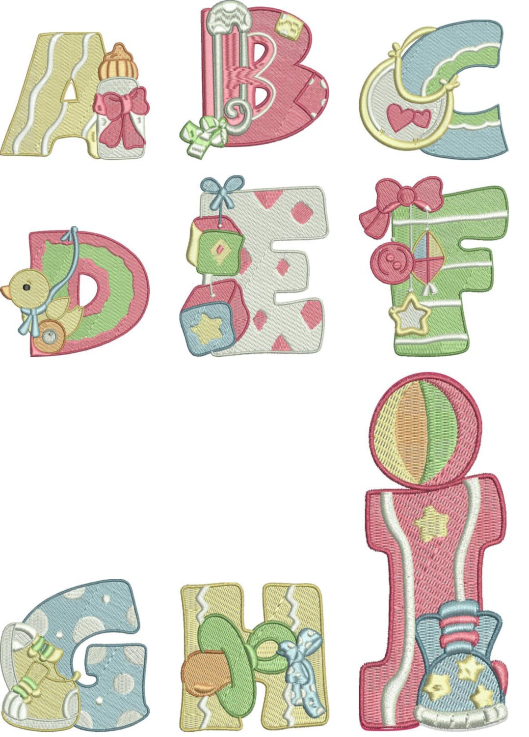 Baby Machine Embroidery Font Monogram Alphabet Baby - Etsy