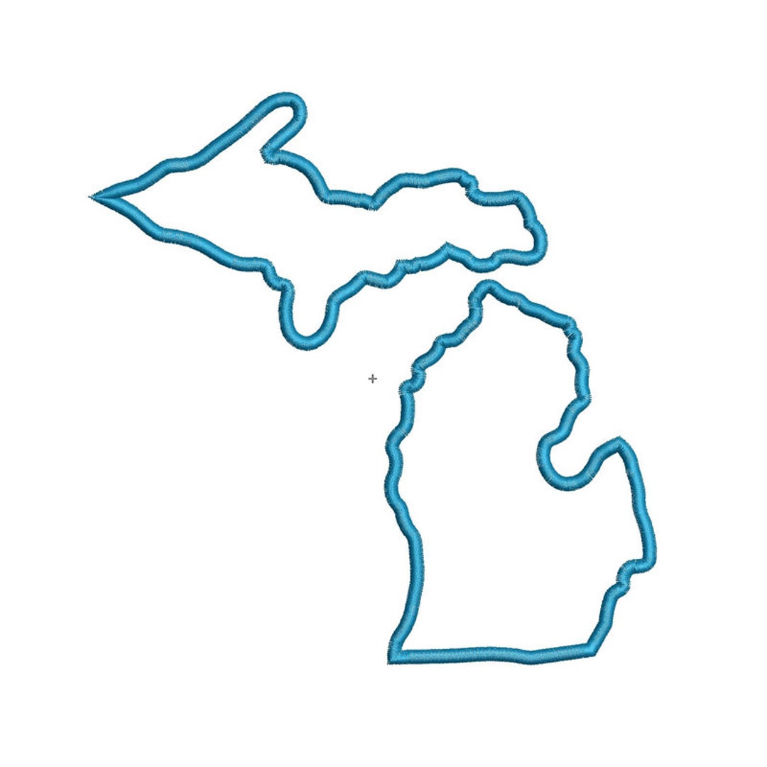 Michigan Applique Machine Embroidery Design, Michigan Embroidery ...
