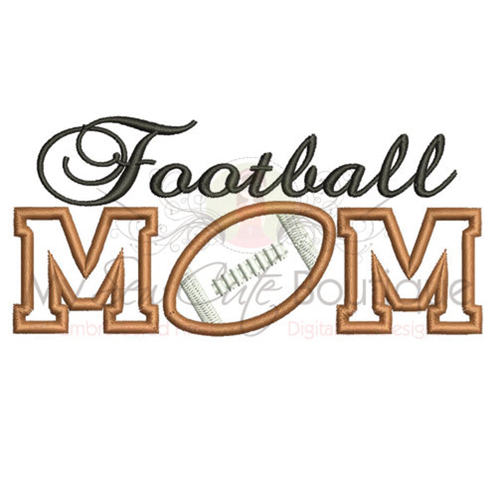 Football Mom Applique Machine Embroidery Design, Football Mom ...