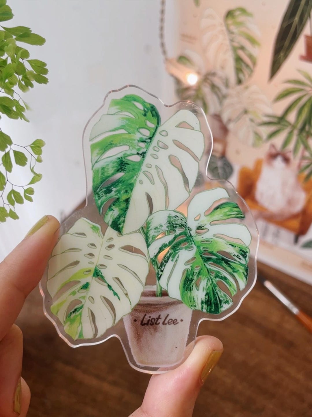 Miniature Tropical Leaf Fridge Magnet – Anthurium, Caladium – Unique ...