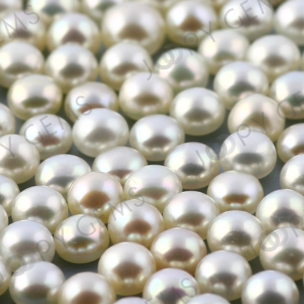 White Freshwater Cultured Pearls Half-drilled Button 3-4mm, 1 Piece - Etsy