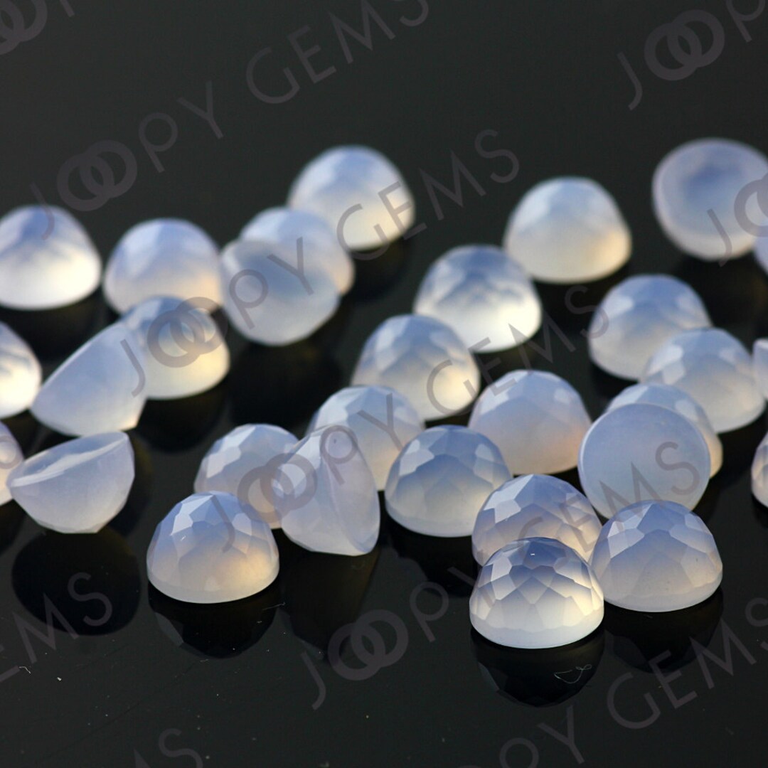 Blue Chalcedony Rose Cut Cabochon 8mm Round - per Stone - Etsy