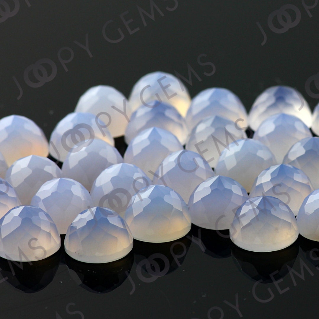 Blue Chalcedony Rose Cut Cabochon 10mm Round - per Stone - Etsy