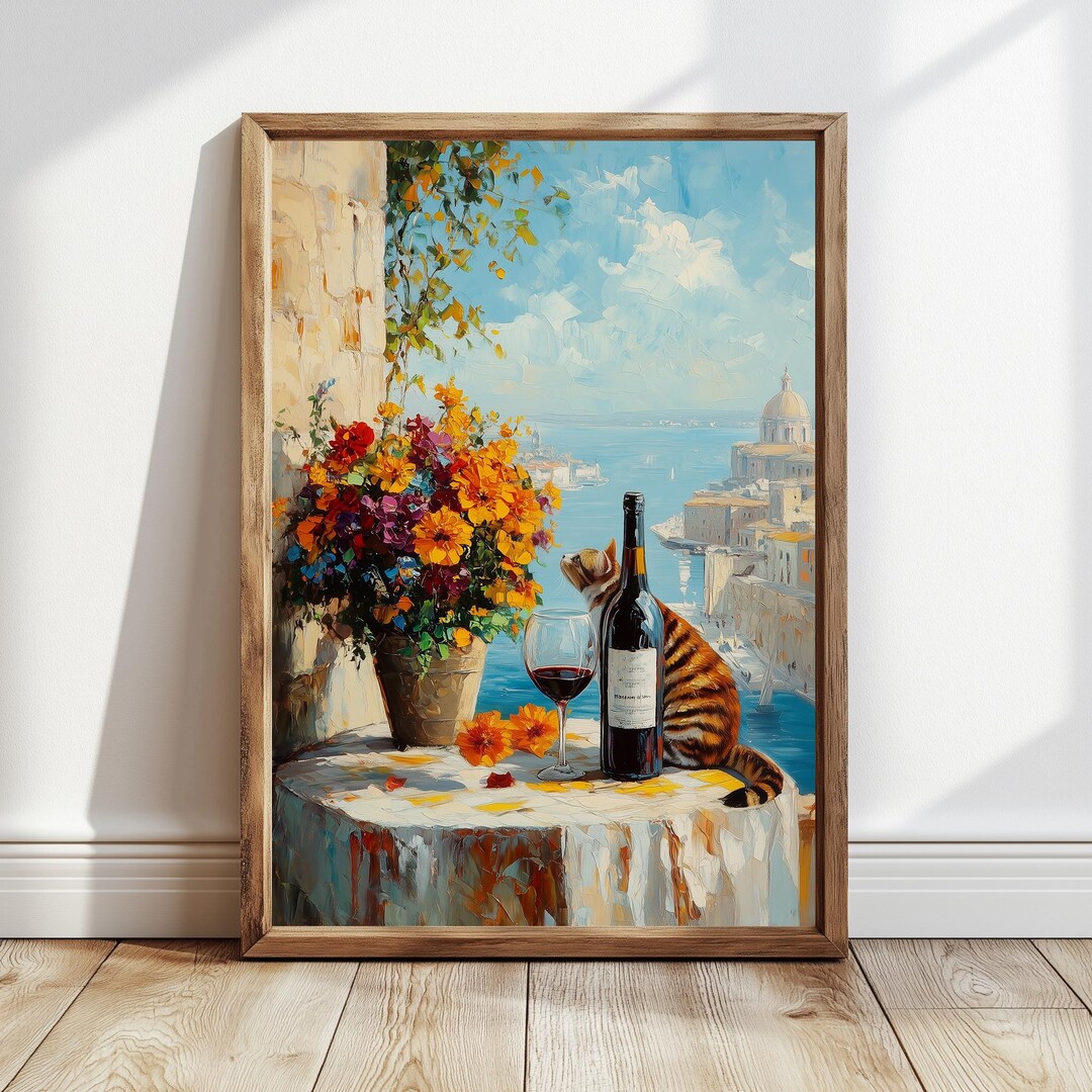 Poster, Poster Cat, Wall Art Cat, Aesthetic Wall Decor, Oil Painting ...
