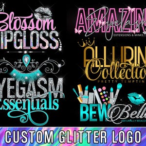 Custom Glitter Logo Design: Beauty, Hair, Nails, MUA - Etsy