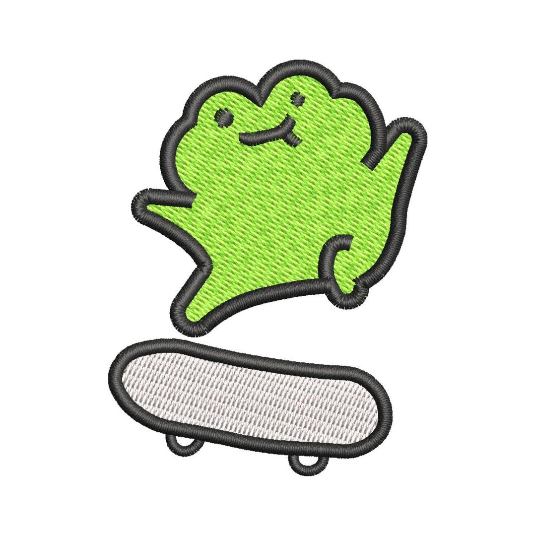 Frog Skate Machine Embroidery Designs, Funny Embroidery, Embroidery ...