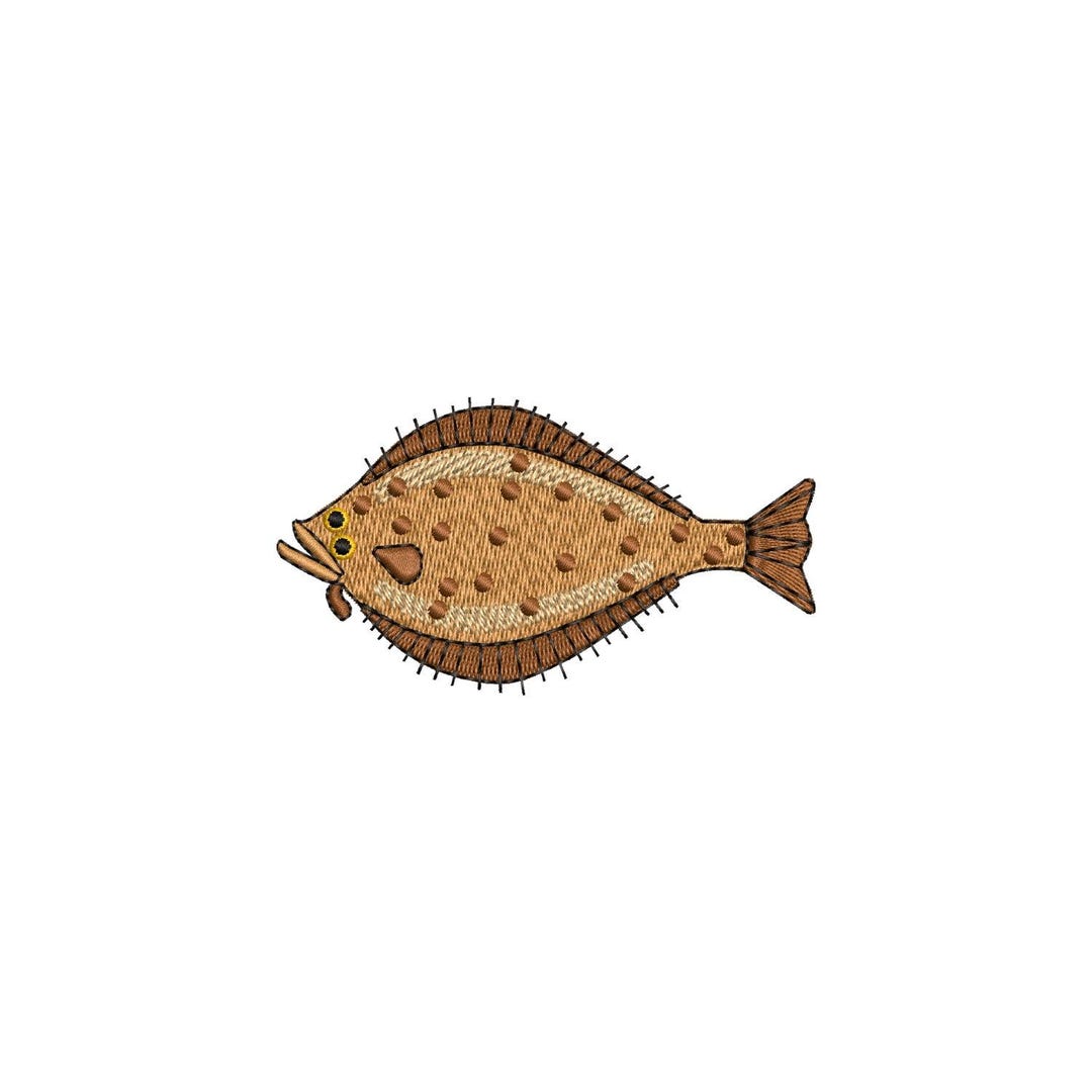 Halibut Fish Embroidery Design: Ocean Animals (PES, DST, JEF) (digital ...