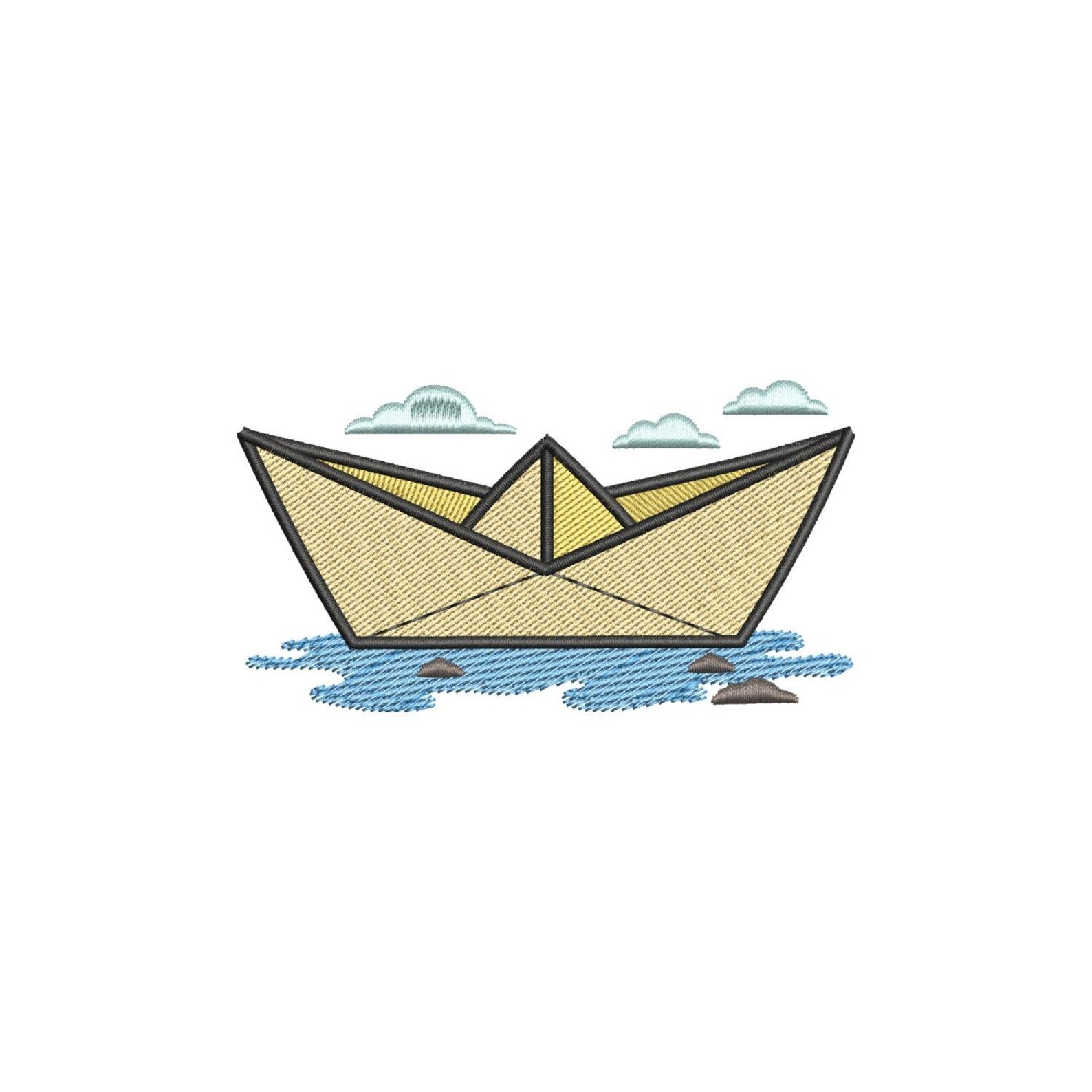 Paper Boat Machine Embroidery Designs, Origami Embroidery Design ...