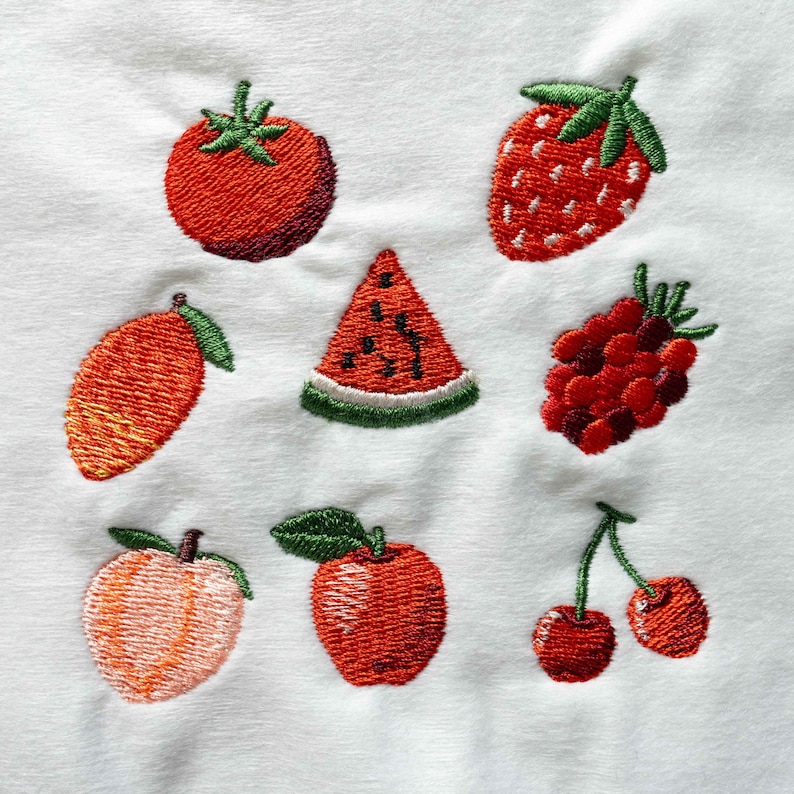 Mini Fruits Embroidery Designs: Mega Pack Machine Embroidery Patterns ...