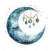 12 Boho Moon and Stars Clipart | Watercolor Moon With Golden Stars ...