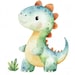 12 Cute Dinosaur Watercolor Clip Art Digital Download | Baby Dino ...