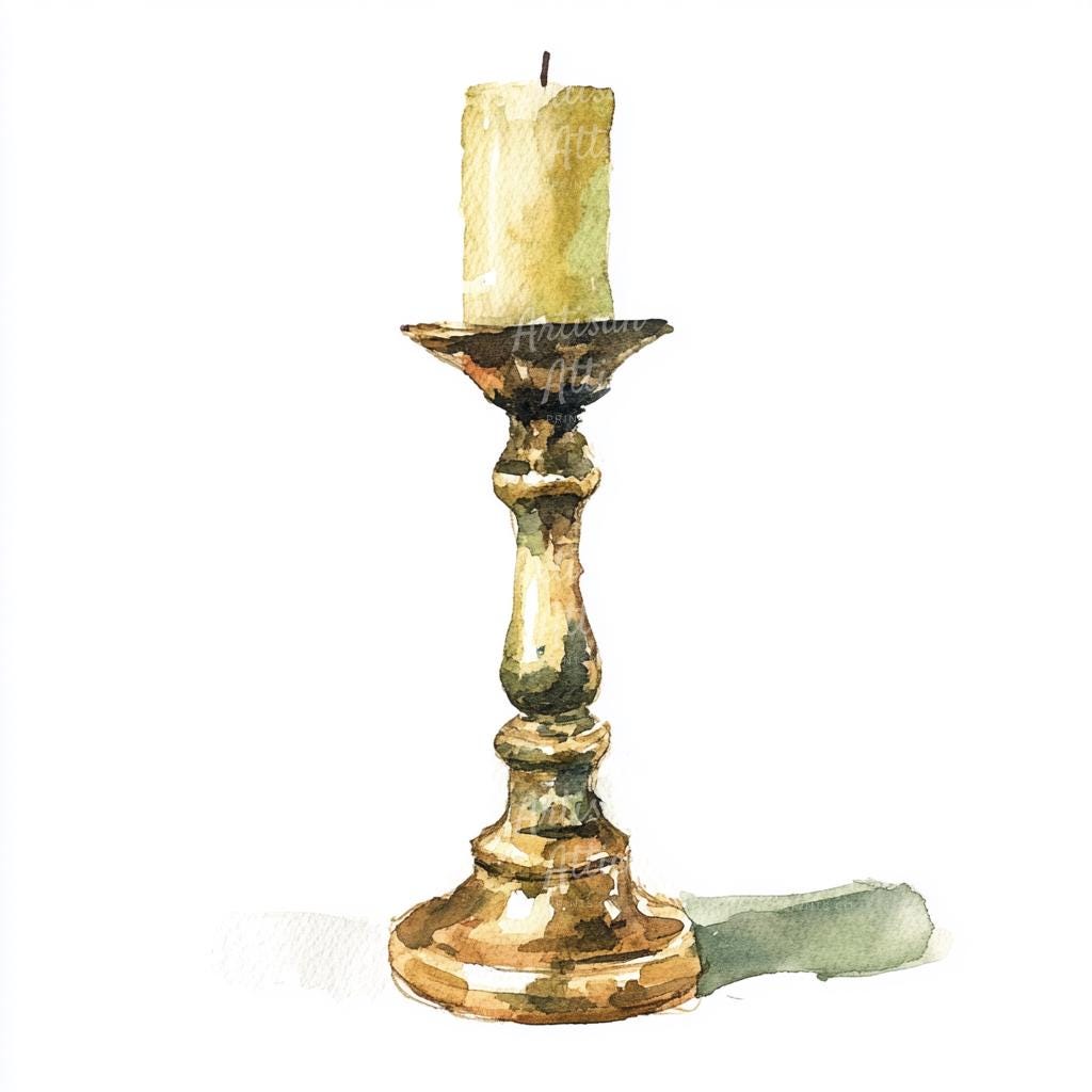 12 Elegant Brass Candle Holder Clipart, Vintage Candle Stick, Classic ...