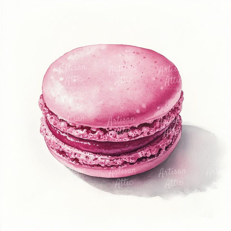 12 Pink Macaron Clipart | Watercolor Macaron Art | Sweet Pastry Clipart ...