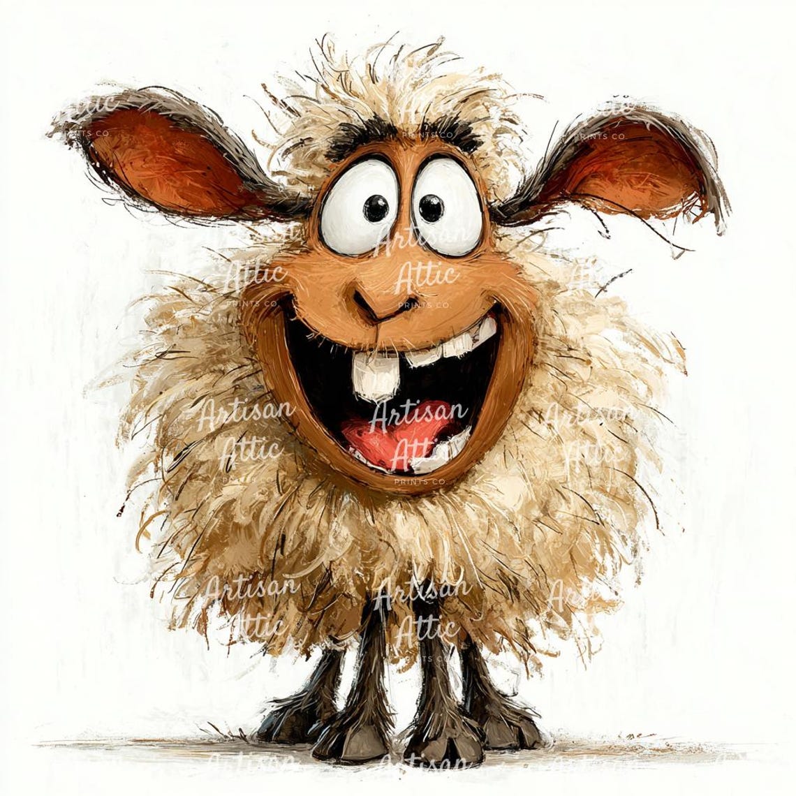 12 Funny Sheep Digital Clipart Cartoon Farm Animal Art Goofy Fluffy ...