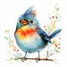 8 Whimsical Watercolor Bird Clip Art Digital Download | Cute Hand ...