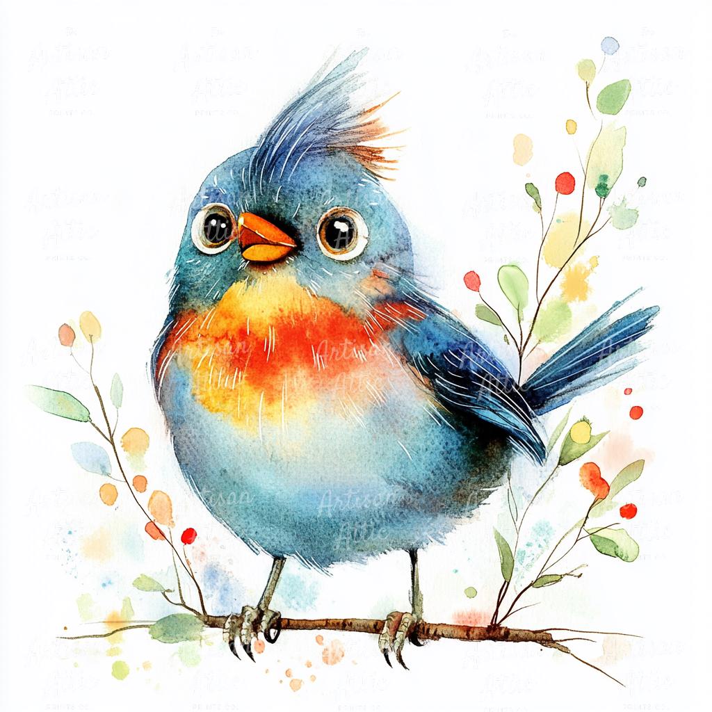 Watercolor Bird Clip Art | Whimsical Illustration (digital Download, 8 ...